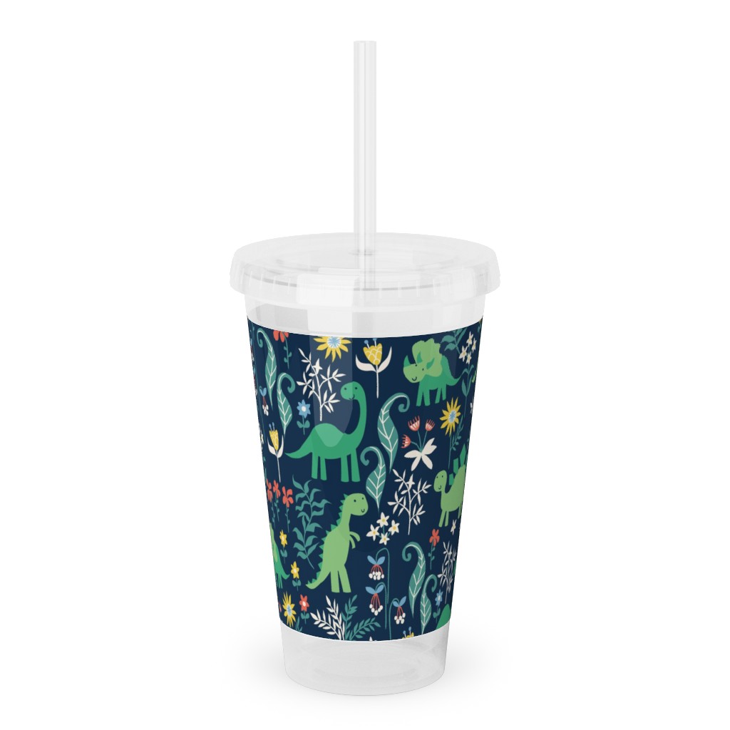 Dino Garden Acrylic Tumbler with Straw | Shutterfly