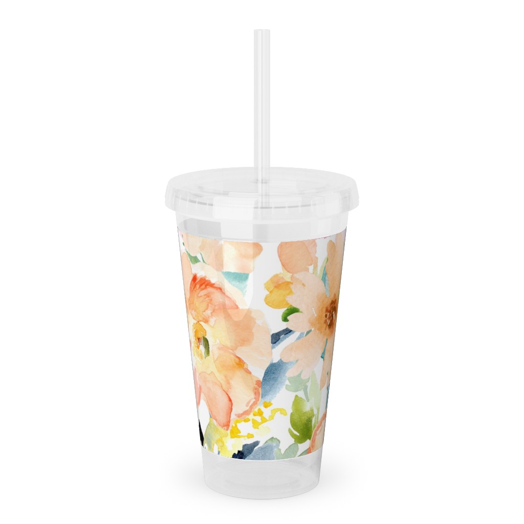 Floral Love Print Acrylic Tumbler with Straw | Shutterfly
