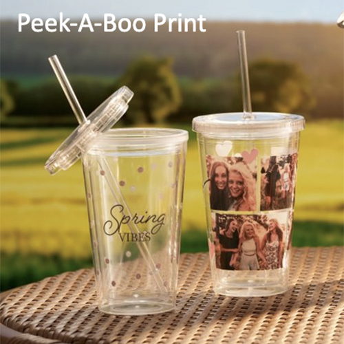 Modern Love Peek-A-Boo Acrylic Tumbler with Straw by Shutterfly ...