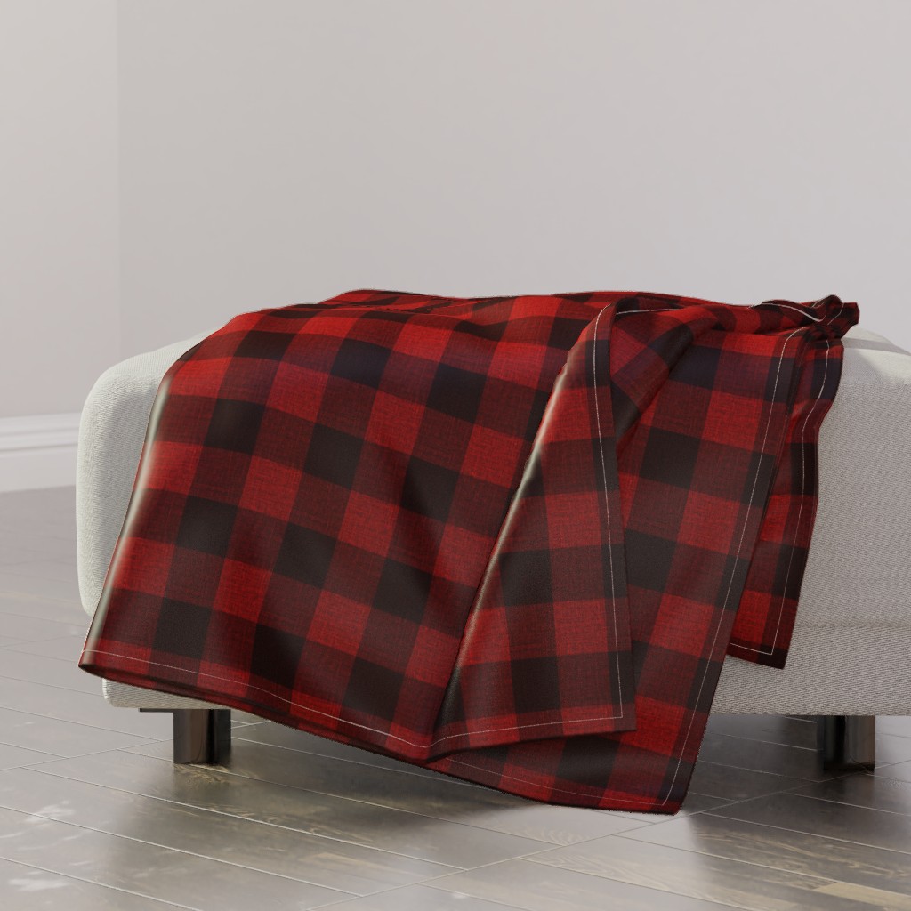 Linen Look Gingham Lumberjack - Red, Black Blanket | Shutterfly