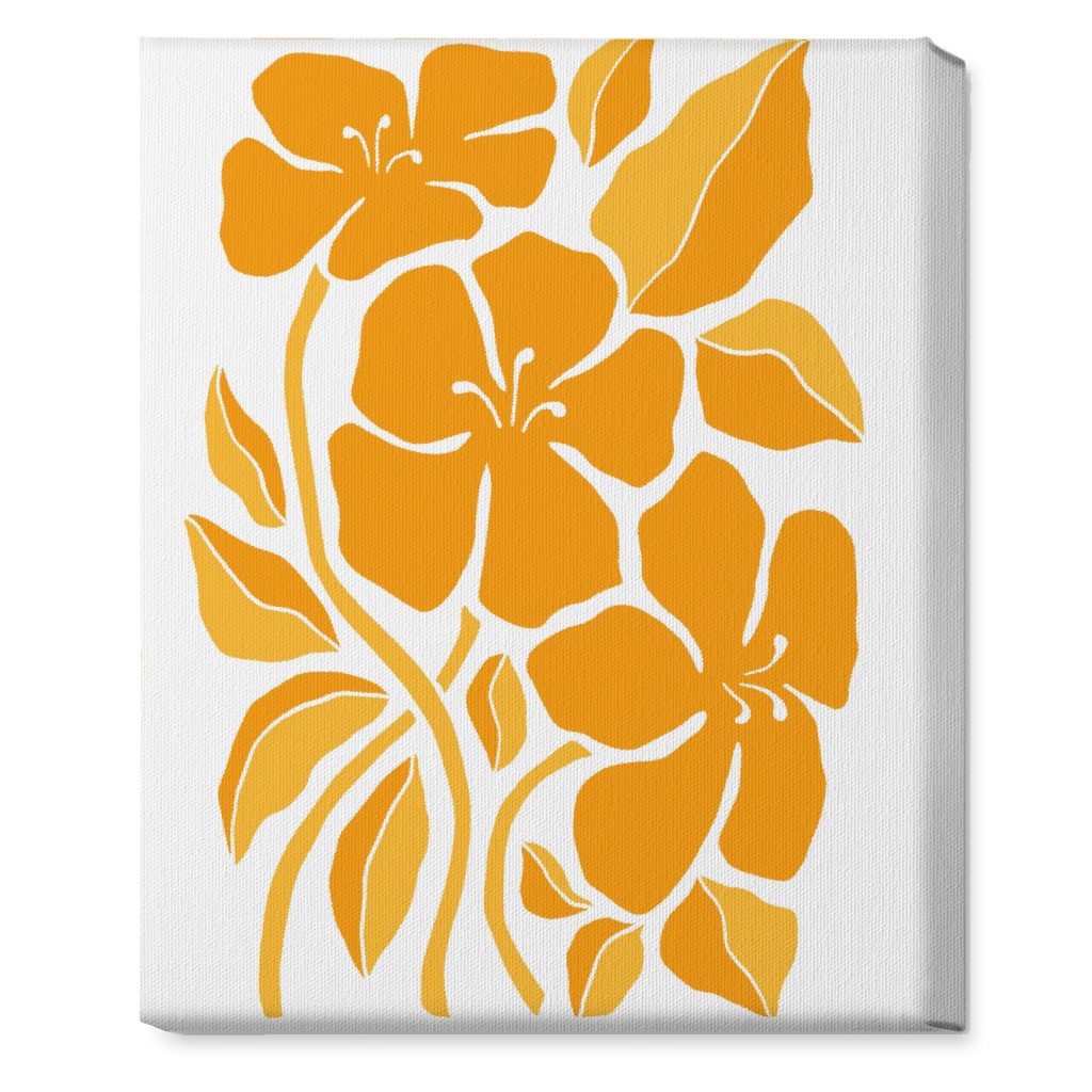 Minimalist Block Hibiscus Floral - Yellow Canvas Print | Shutterfly