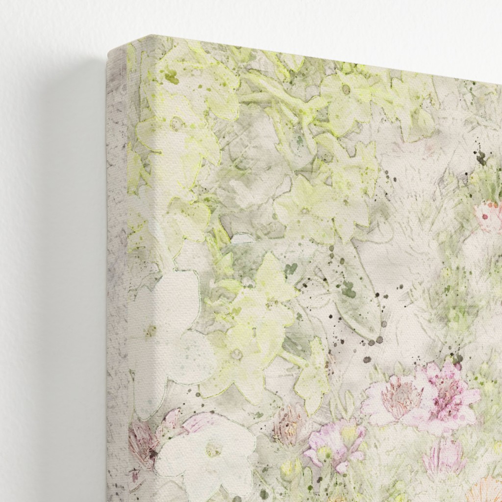 Watercolor Floral - Beige and Pink Canvas Print | Shutterfly