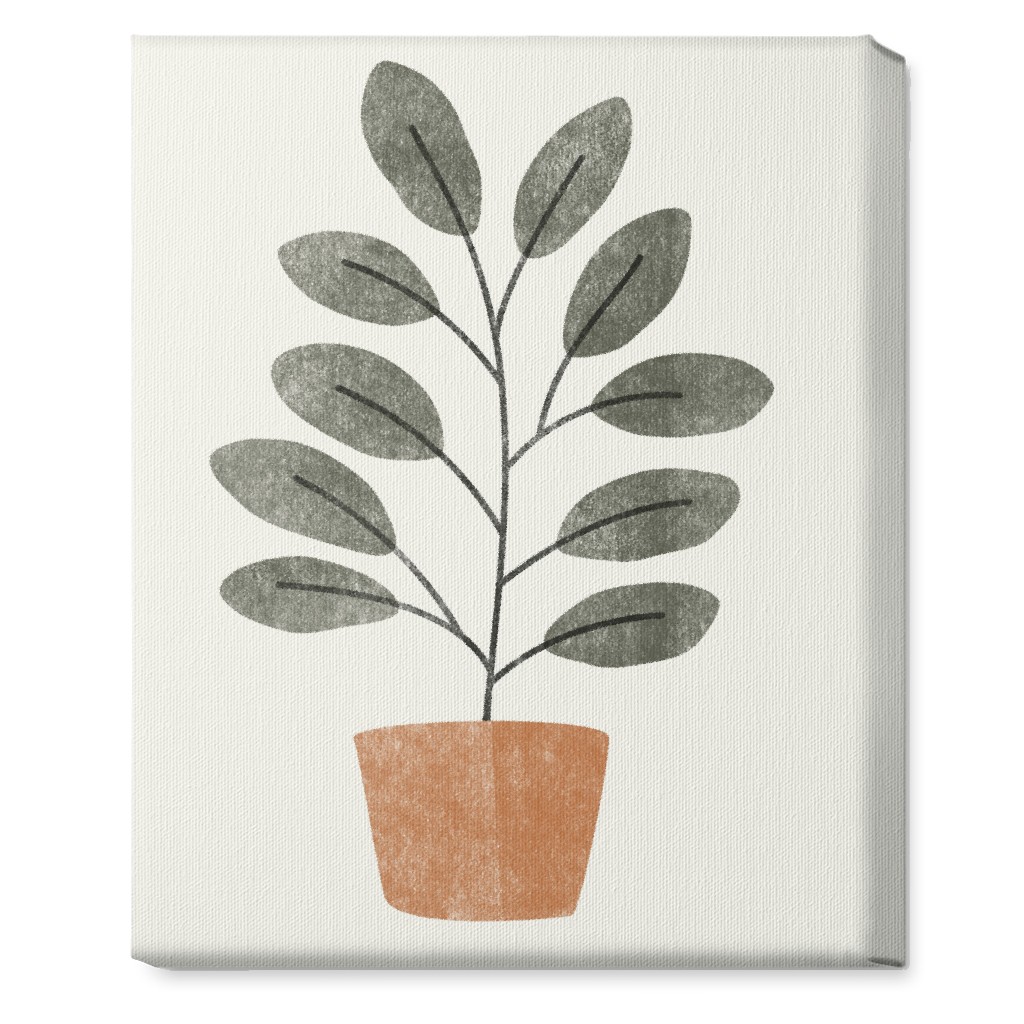 Botanical Plant in Pot - Gray and Beige Print | Shutterfly