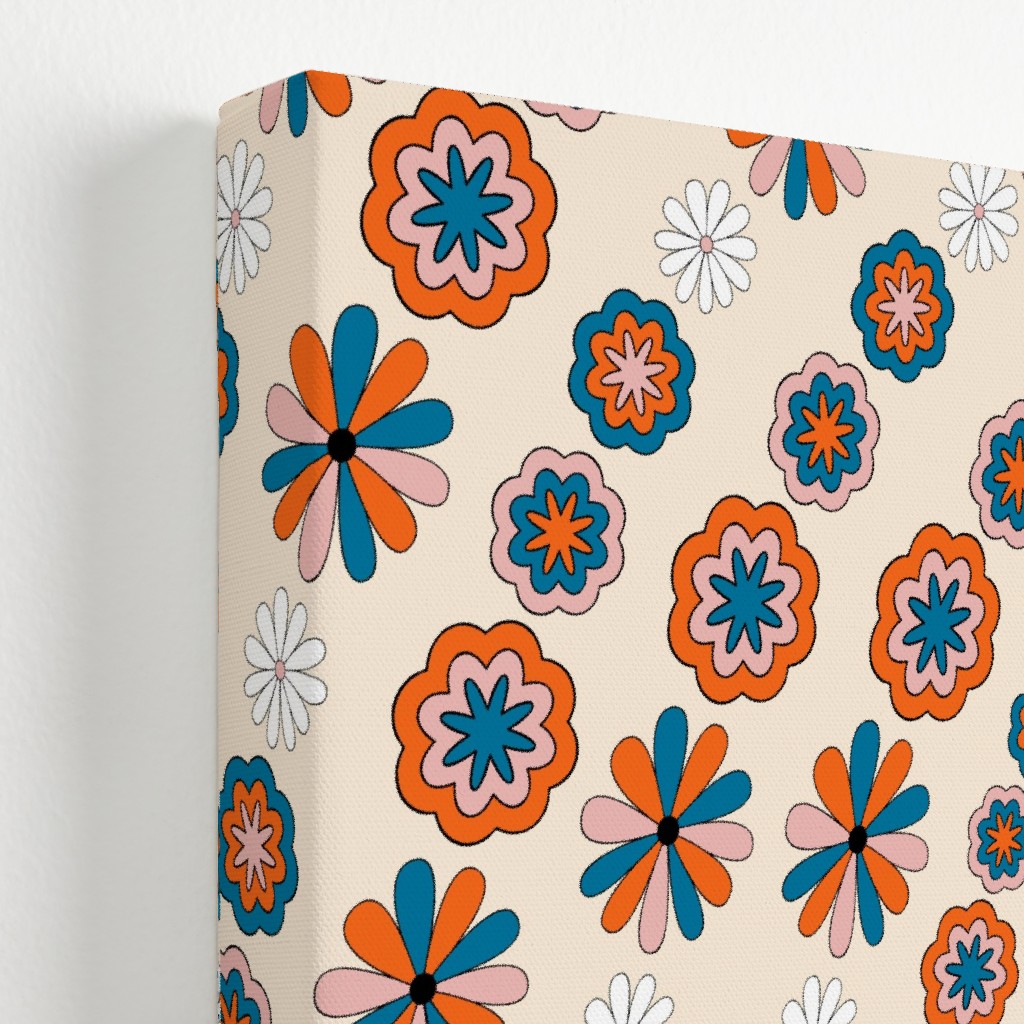Retro 70s Peace Sign - Multi on Beige Canvas Print | Shutterfly