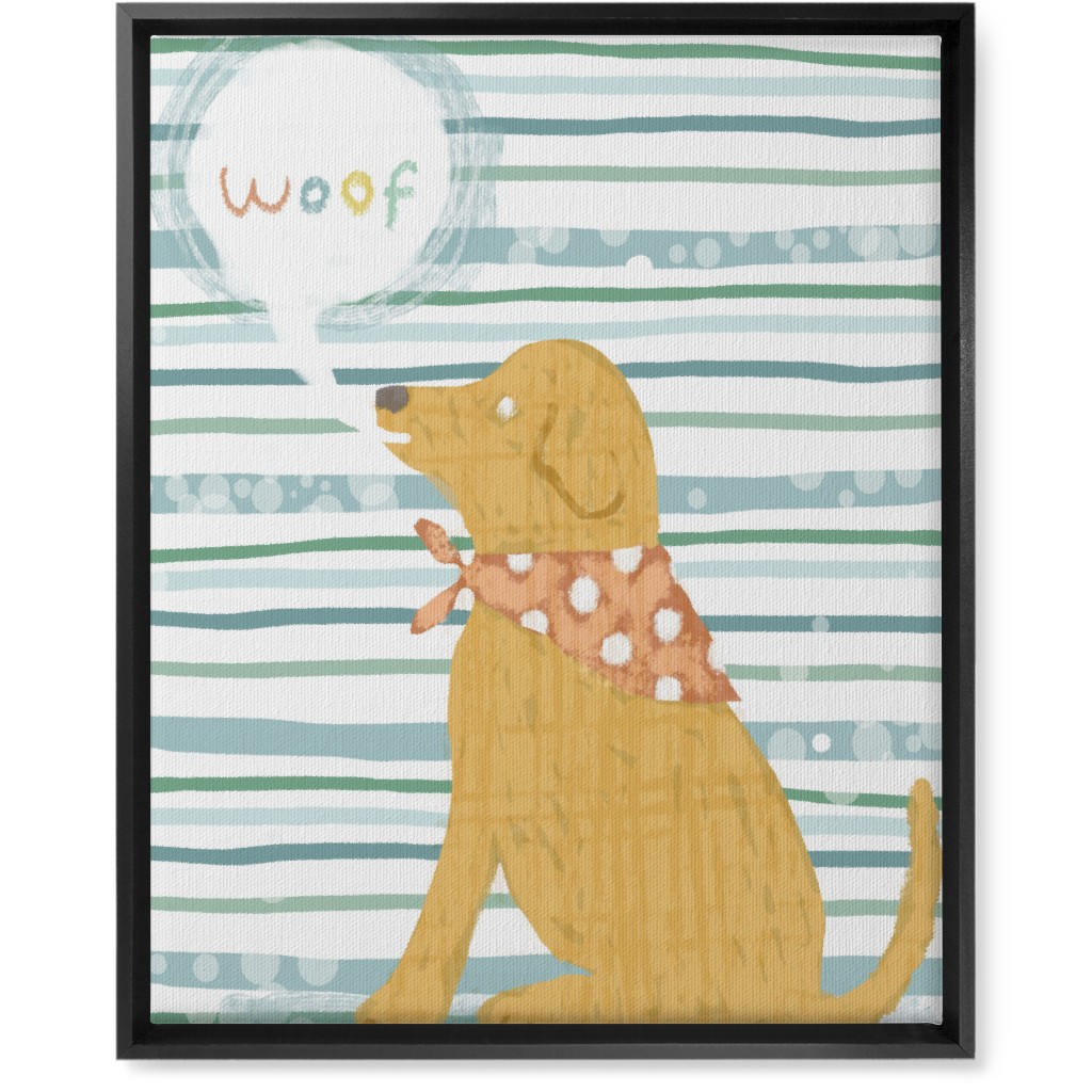 Woof, Dog - Yellow and Blue Wall Art | Shutterfly