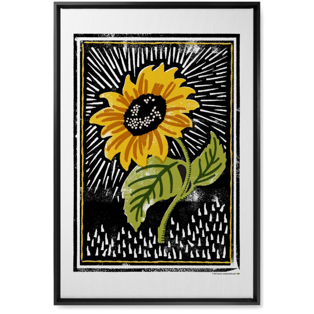 Sunflower Block Print - Multi Wall Art | Shutterfly
