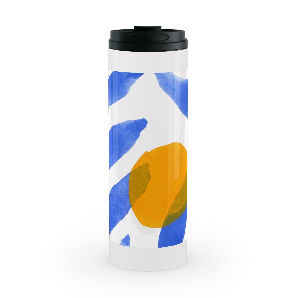 Modern Lemons Block - Blue and Orange Stainless Mug | Shutterfly