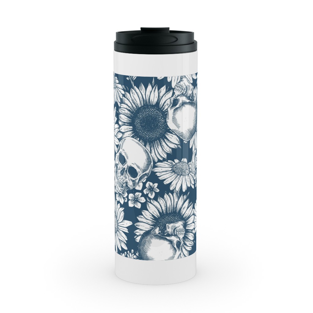 Floral Skull - Blue Stainless Mug | Shutterfly