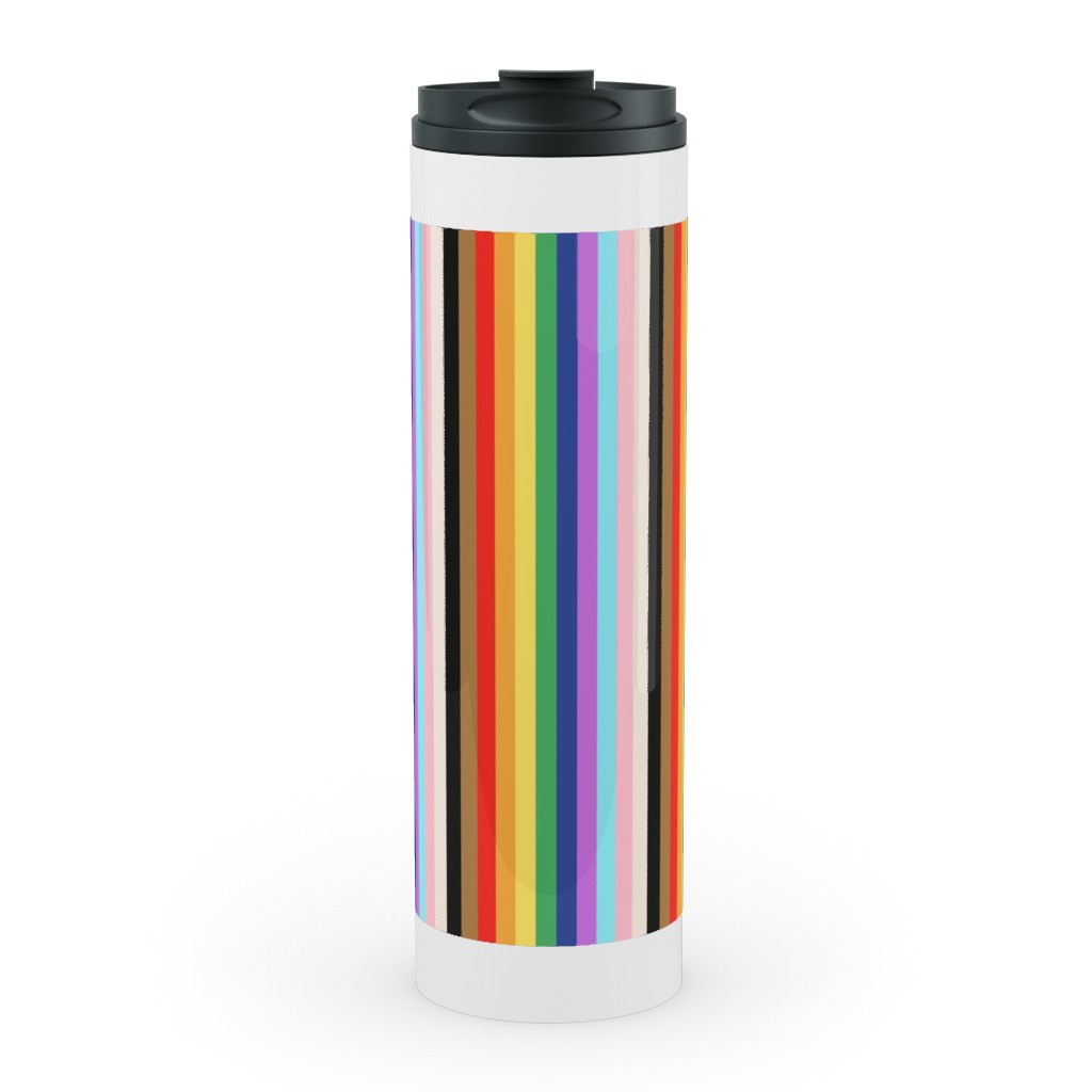 Lgbtq Stripes - Rainbow Pride Flag - Vertical Stainless Mug | Shutterfly