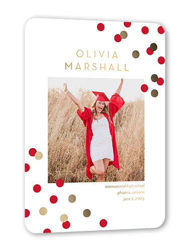 Collegiate Confetti 5x7 Personalized Foil Card by Yours Truly | Shutterfly