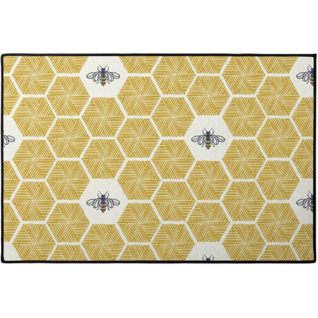 Bees & Honeycomb - Gold Door Mat | Shutterfly