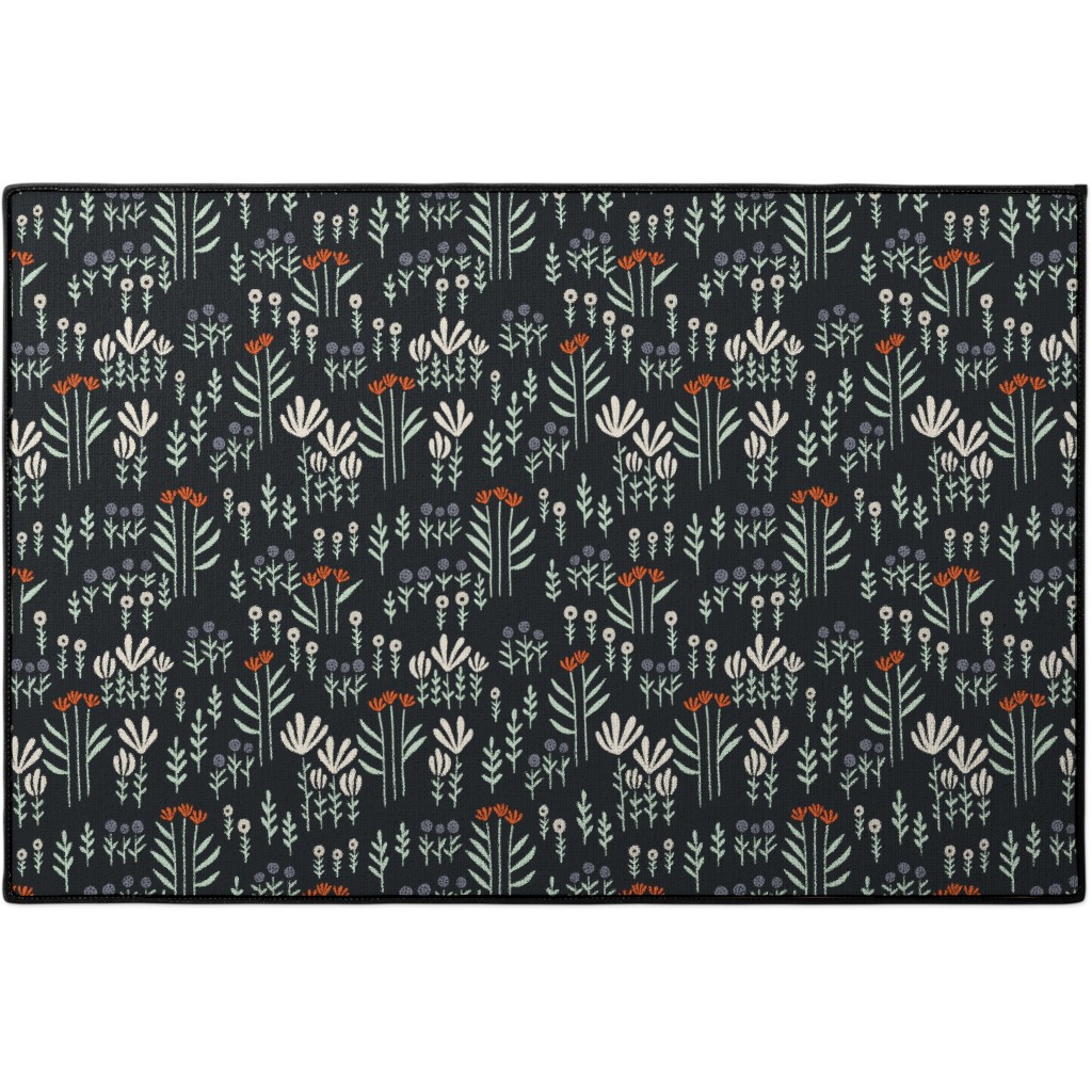 Delicate Floral - Orange and White Door Mat | Shutterfly