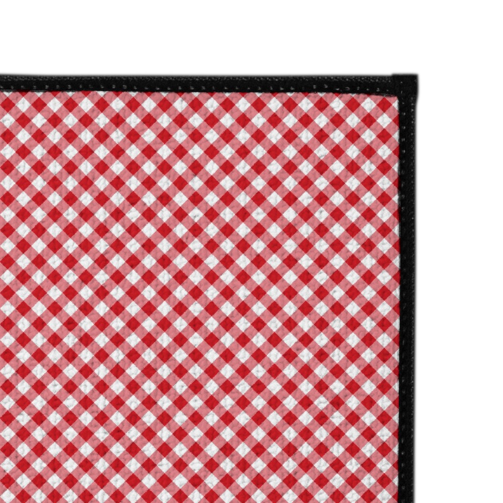 Diagonal Gingham - Red and White Door Mat | Shutterfly
