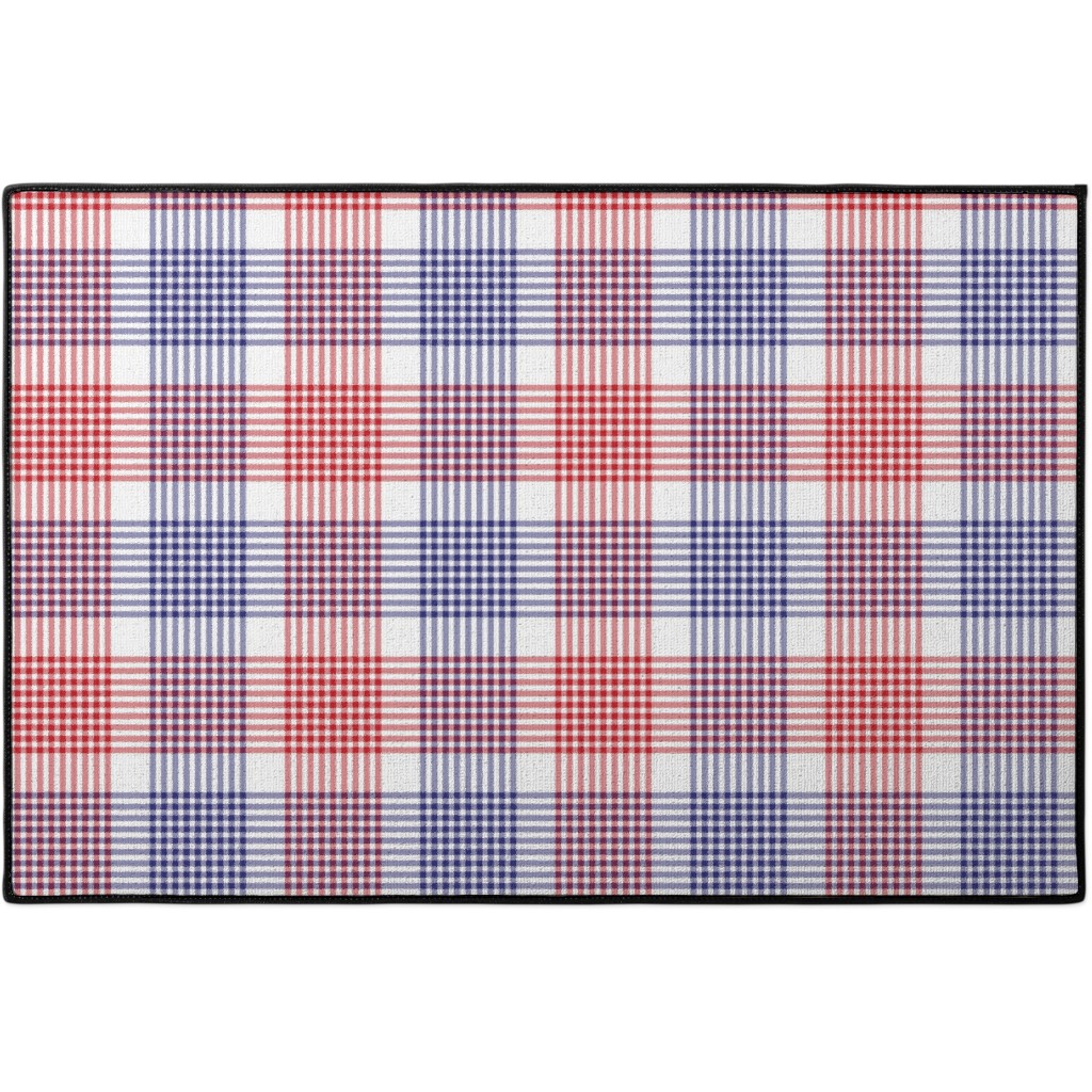 Plaid - Red, White and Blue Door Mat | Shutterfly