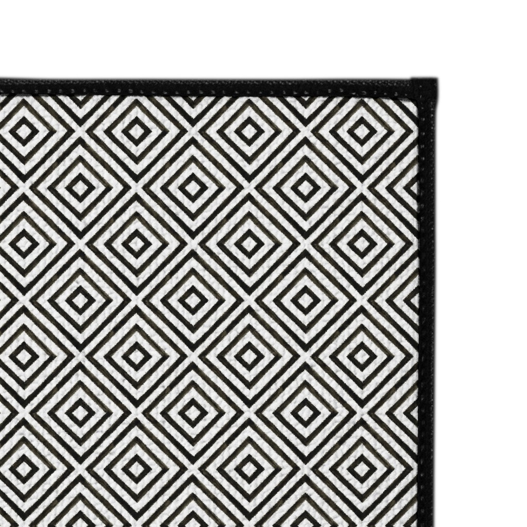 Diamond Pattern - Black and White Door Mat | Shutterfly