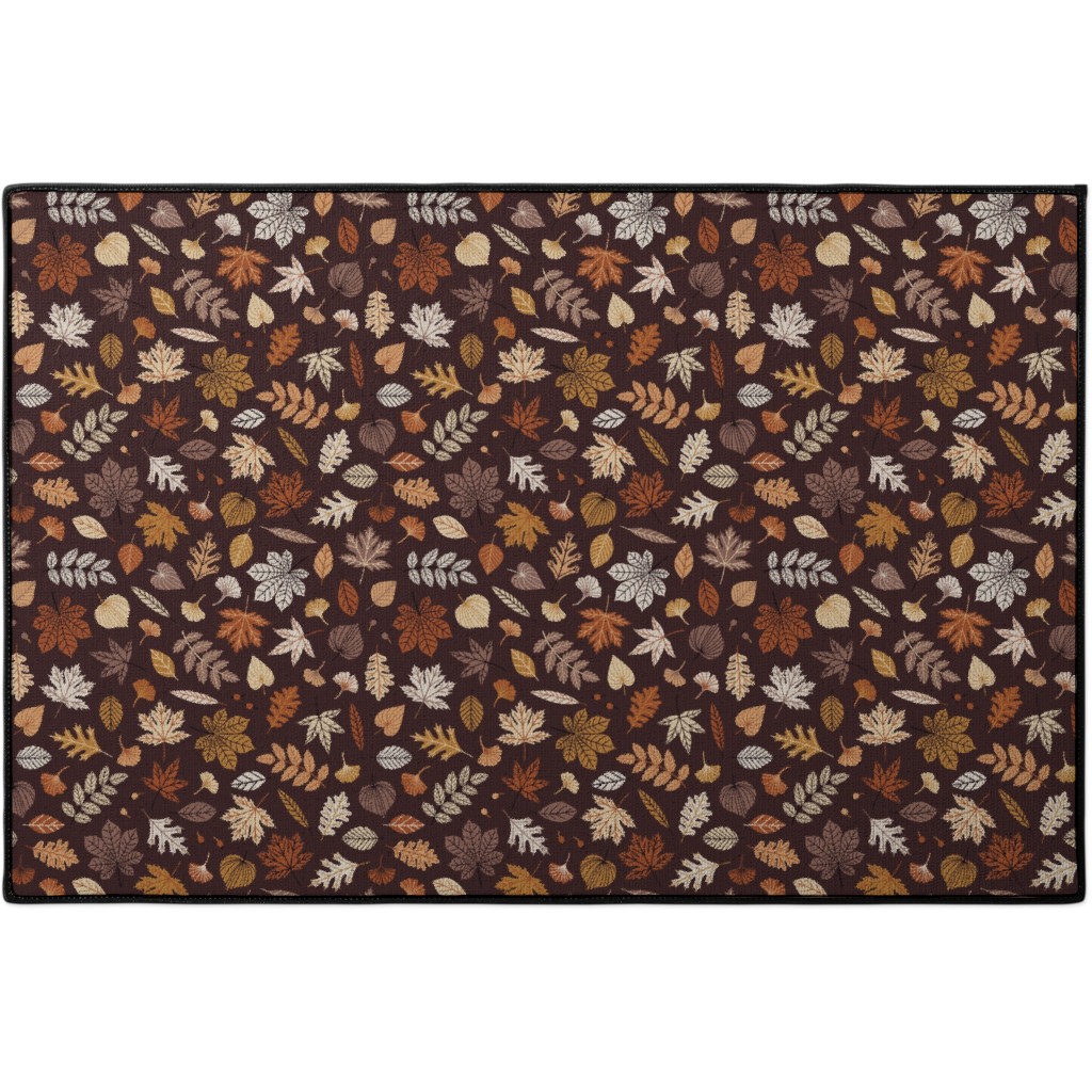Fall Time Leaves - Brown Door Mat | Shutterfly