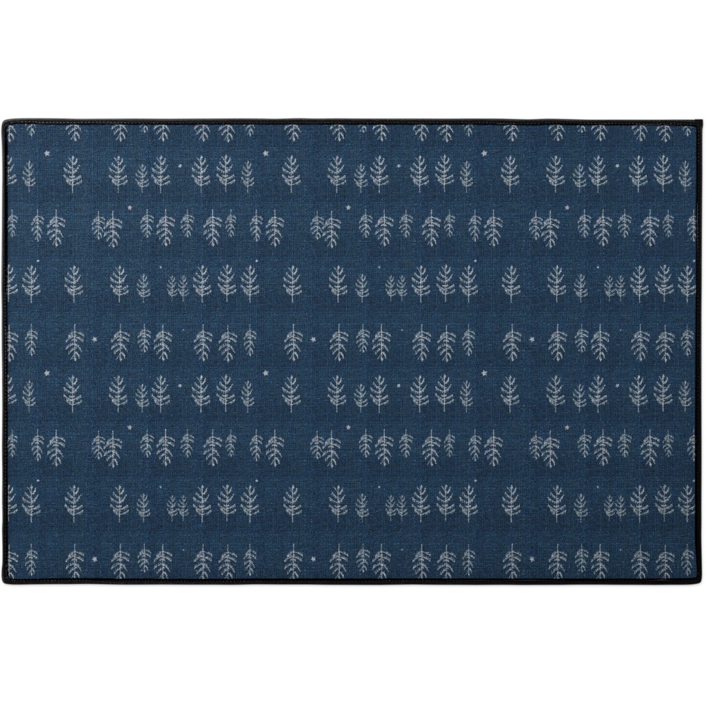 Arctic Night Forest - Navy Door Mat | Shutterfly