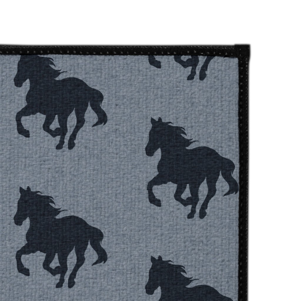 Running Horse - Blue Door Mat | Shutterfly