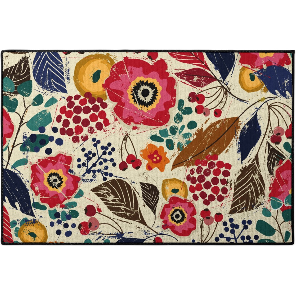 Botanical Woodcut - Multi Door Mat | Shutterfly