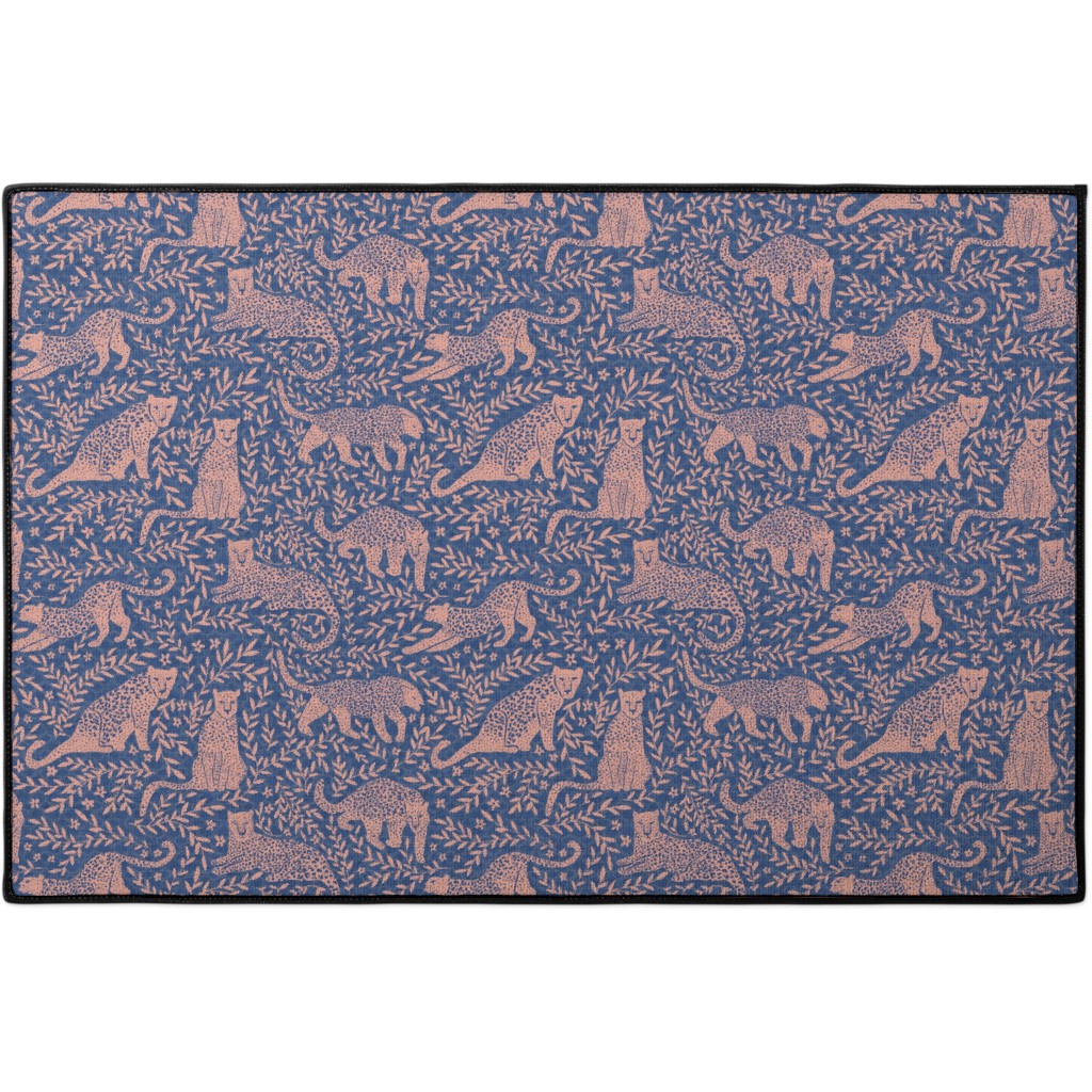 Jungle Cat - Classic Blue Door Mat | Shutterfly