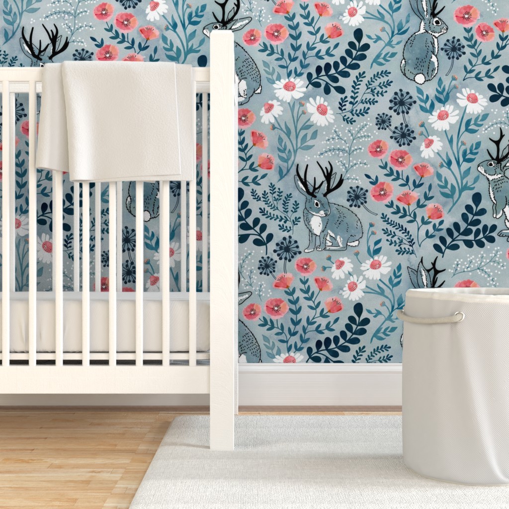 Jackalope Meadow - Blue Wallpaper | Shutterfly
