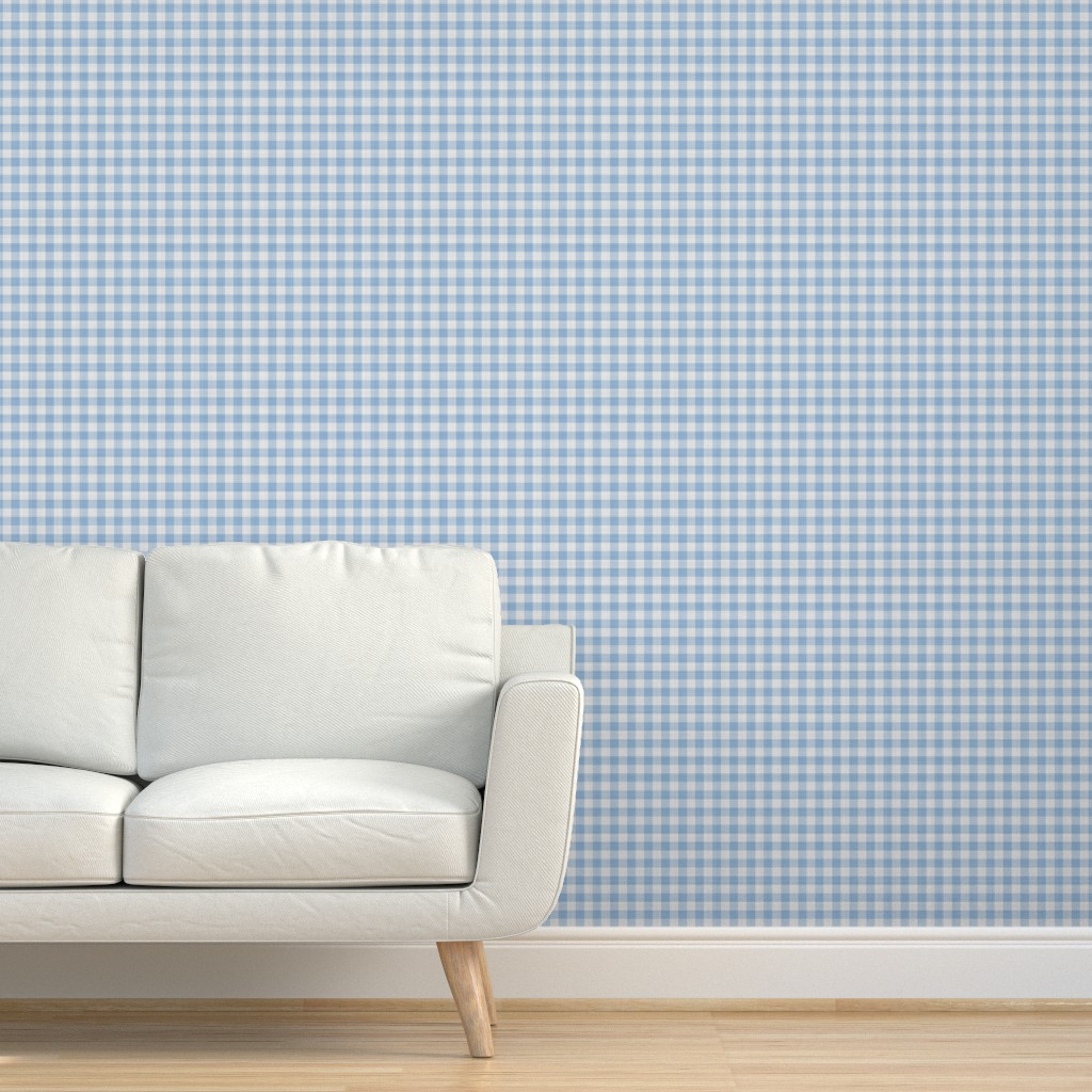 Gingham Check - Light Blue Wallpaper | Shutterfly