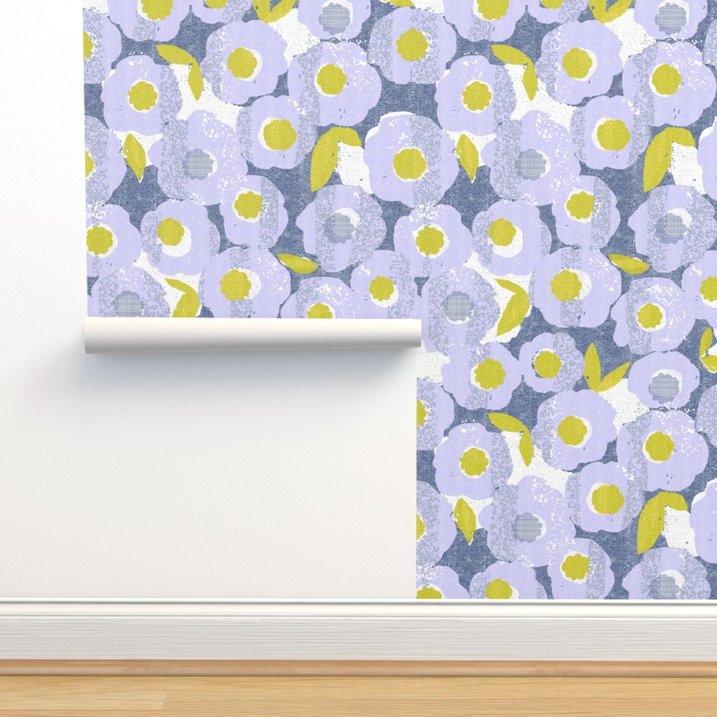 Spring Blooms in the Rain - Periwinkle Wallpaper | Shutterfly