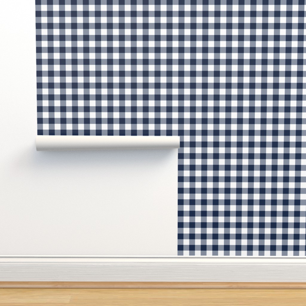 Gingham Check - Navy and White Wallpaper | Shutterfly