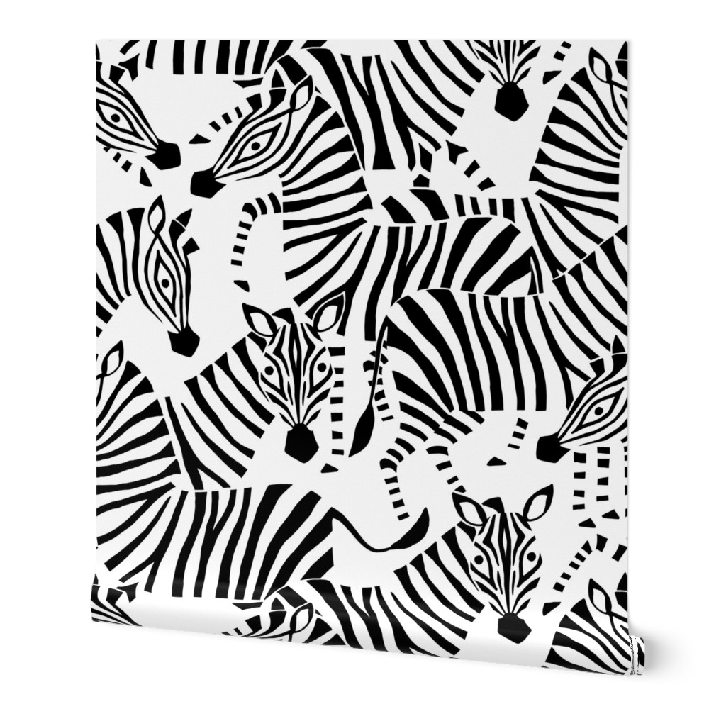 Zebra - Black and White Wallpaper | Shutterfly