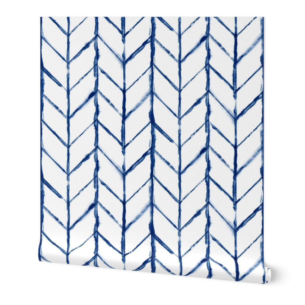 Shibori Braids - Indigo on White Wallpaper | Shutterfly