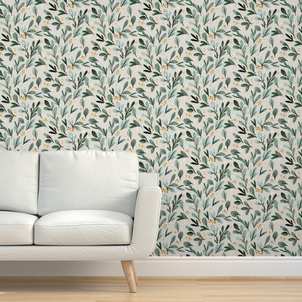 Winterberry Sprigs - Multi Wallpaper | Shutterfly