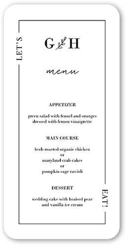 Enchanted Edition 4x8 Wedding Menu by Sarah Hawkins Designs | Shutterfly