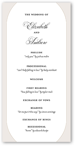 Elegant Essence 4x8 Wedding Program by Blonde Designs | Shutterfly