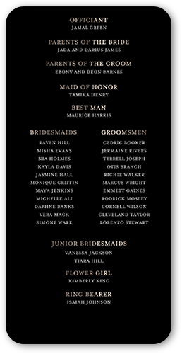 Elegantly Engaged 4x8 Wedding Program by Between Friends | Shutterfly Elegantly Engaged 4x8 Wedding Program by Between Friends | Shutterfly