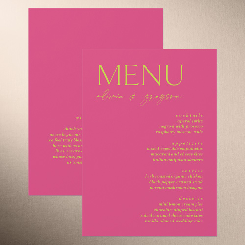 Editable Edition 5x7 Wedding Menu by Yours Truly | Shutterfly