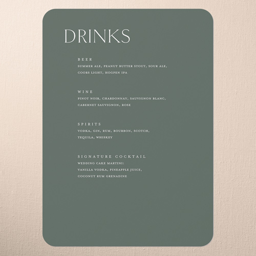 Staggered Type 5x7 Wedding Menu by Lady Jae | Shutterfly