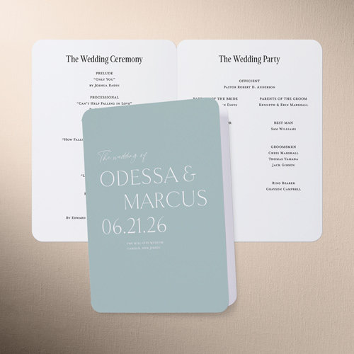 Staggered Type 5x7 Folded Wedding Program by Lady Jae | Shutterfly