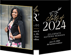 Gleaming Graduate 5x7 Gate Fold Card by Hello Little One | Shutterfly