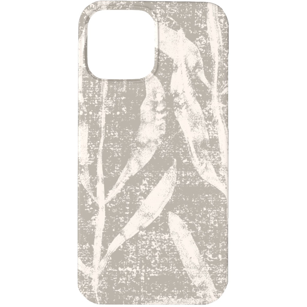 Grass Cloth With Leaves - Gray and Cream Phone Case | Shutterfly