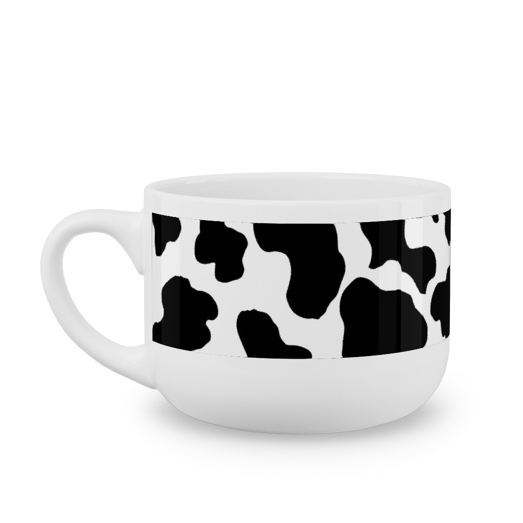 Cow Print - Black and White Latte Mug | Shutterfly