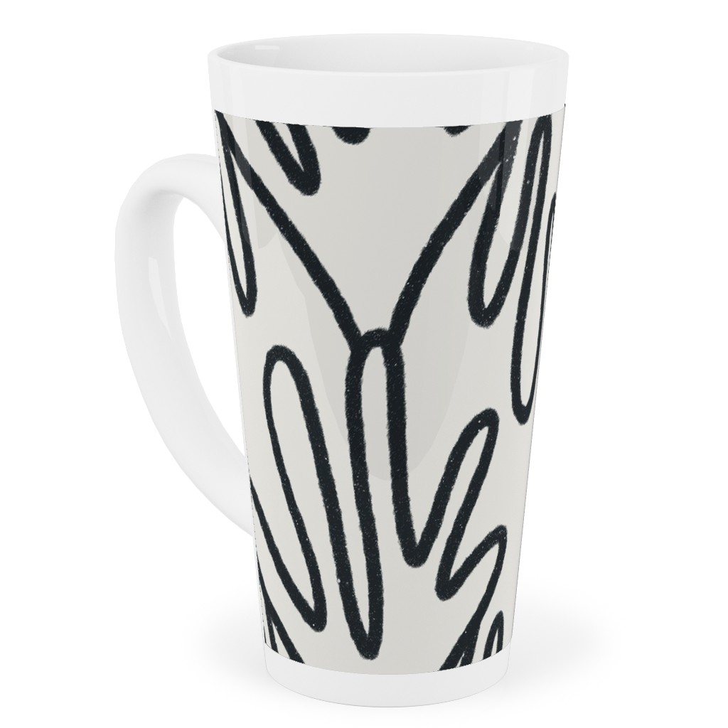 Wavy Lines - Black on White Tall Latte Mug | Shutterfly