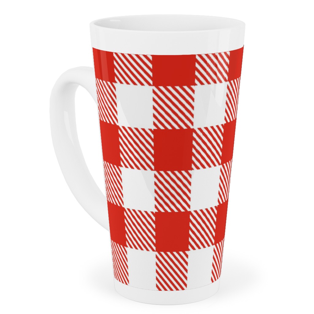 Red Gingham Pattern Tall Latte Mug | Shutterfly