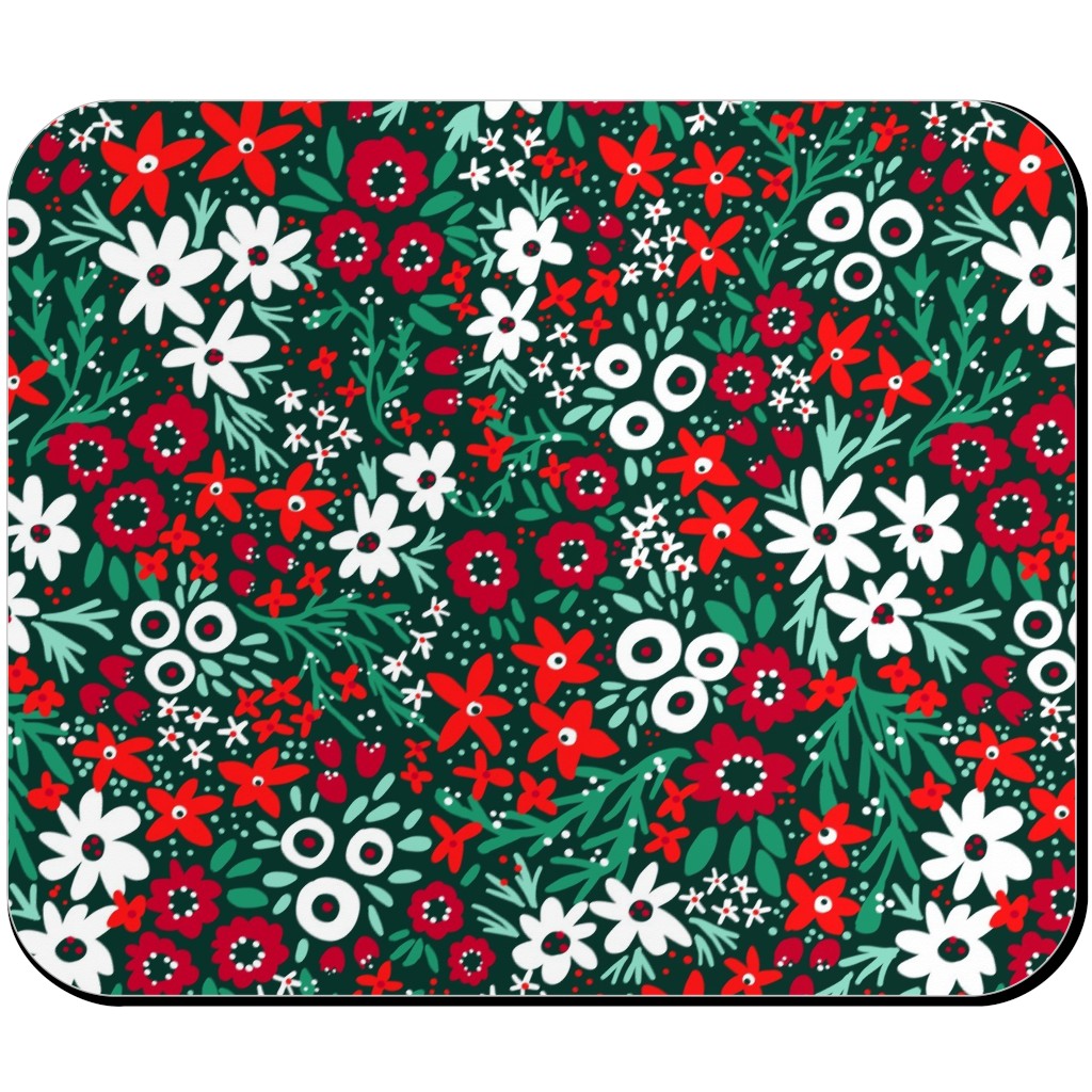 Rustic Floral - Holiday Red and Green Mouse Pad | Shutterfly