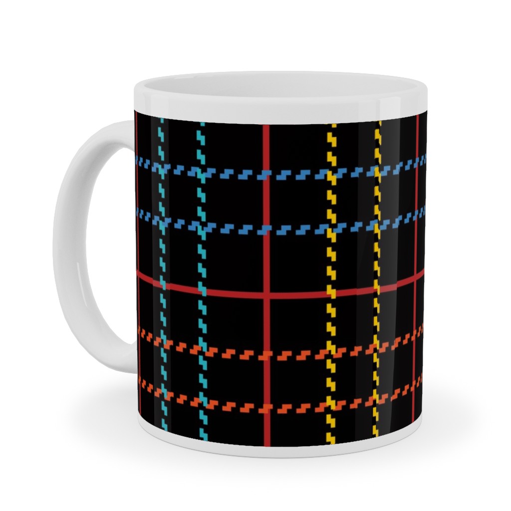 Grid Plaid - Dark Multi Ceramic Mug | Shutterfly