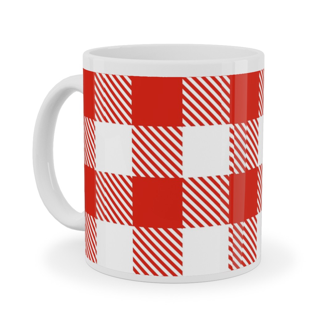 Red Gingham Pattern Ceramic Mug | Shutterfly