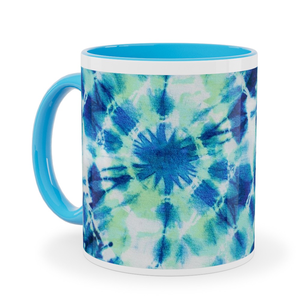 Ink Splat Indigo and Green Tie Dye Ceramic Mug | Shutterfly
