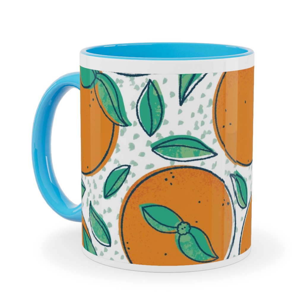 Oranges With Leaves on White Ceramic Mug | Shutterfly