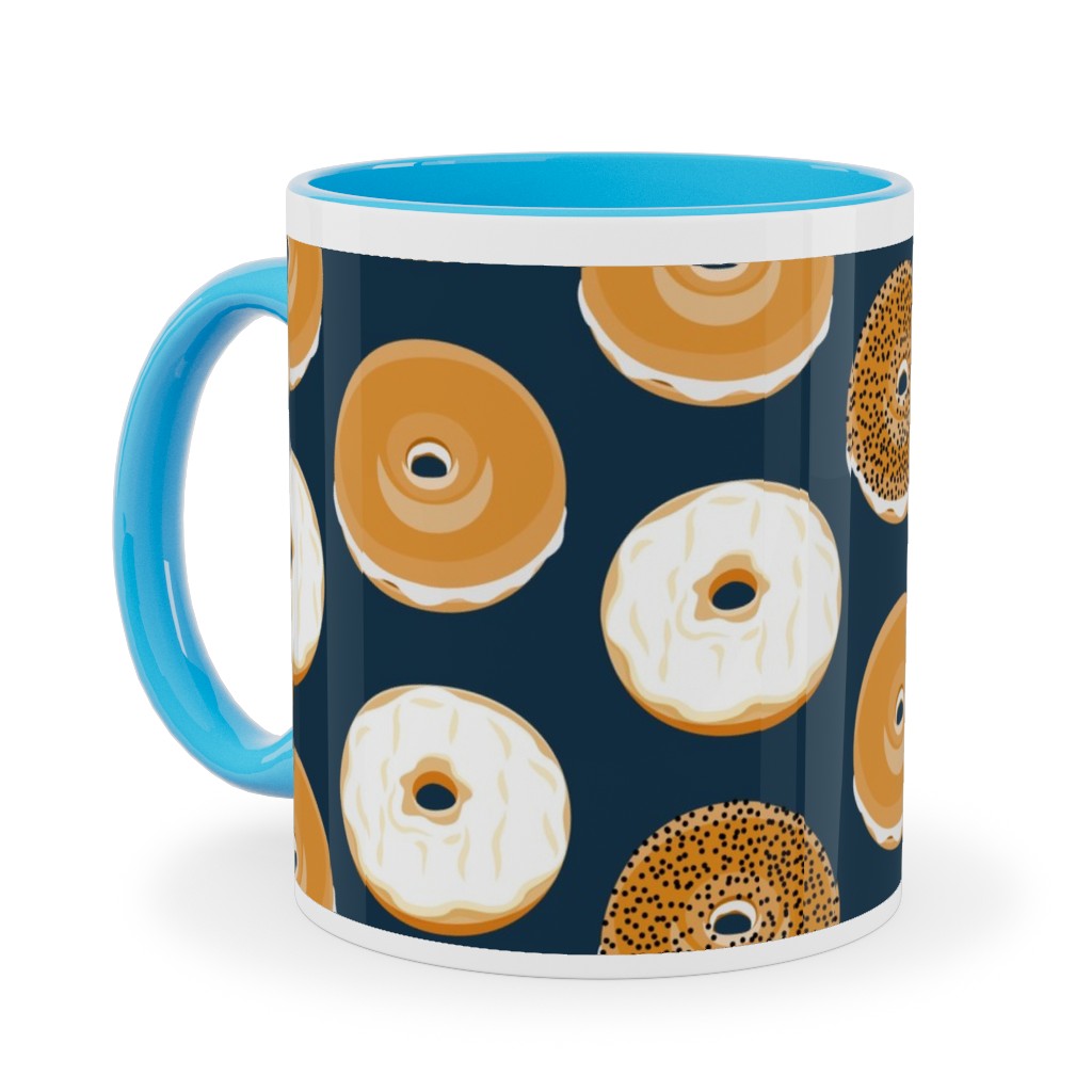 Bagel Breakfast Food - Blue Ceramic Mug | Shutterfly
