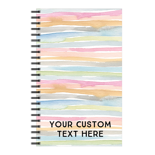Watercolor Stripes Custom Text 5x8 Notebook by Shutterfly | Shutterfly