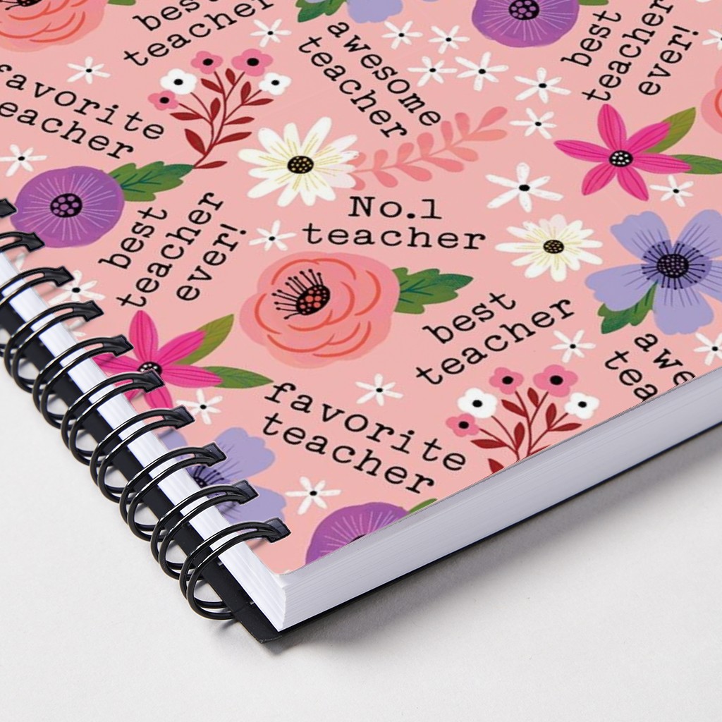 Pretty Best Teacher - Floral - Pink Notebook | Shutterfly